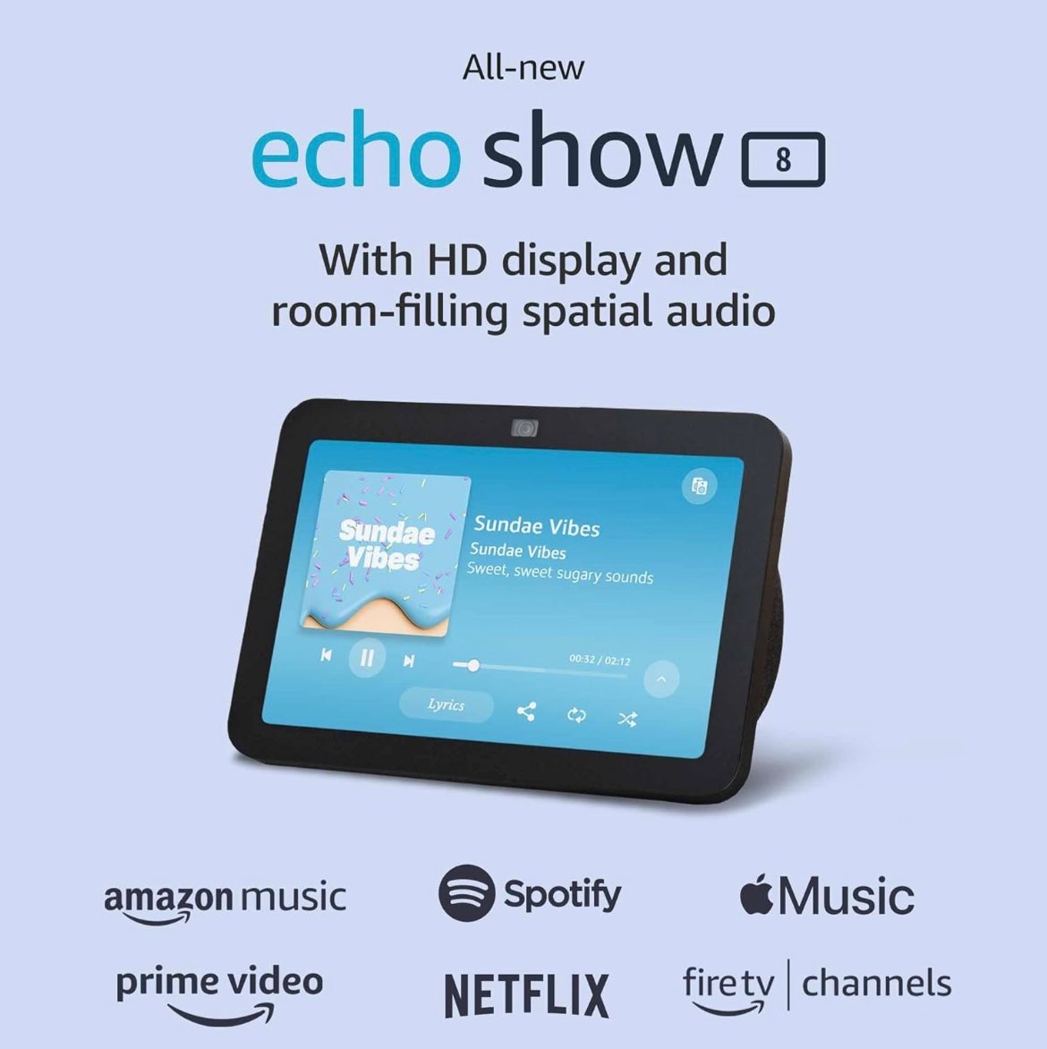 Echo Show 8” (3ra gen.) Negro | GeekyDrop