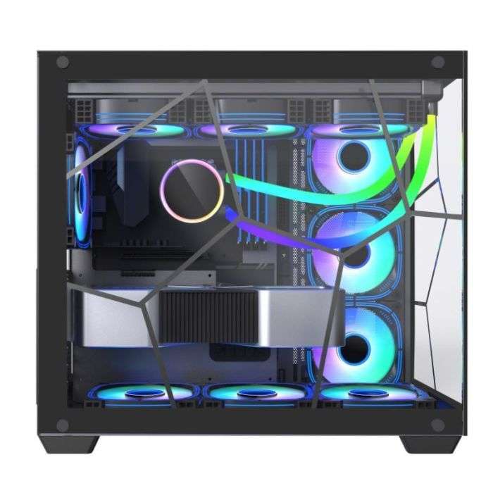 TORRE THERMALTAKE Aque Cube Computer Case (Black) | GeekyDrop